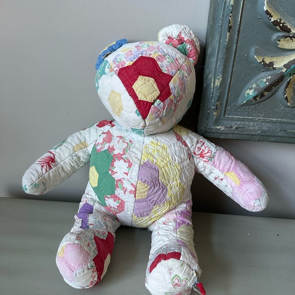 Accents | Antique Handmade Patchwork Quilt Teddy Bear | Poshmark